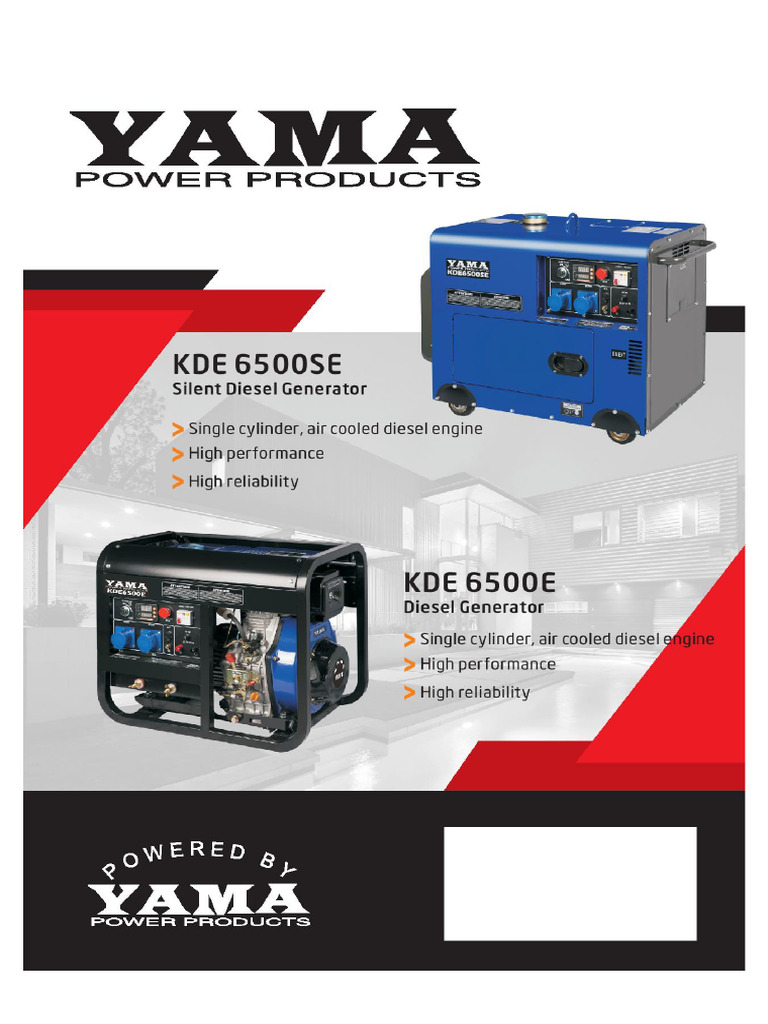 YAMA - KDE6500E Generator Specification | PDF