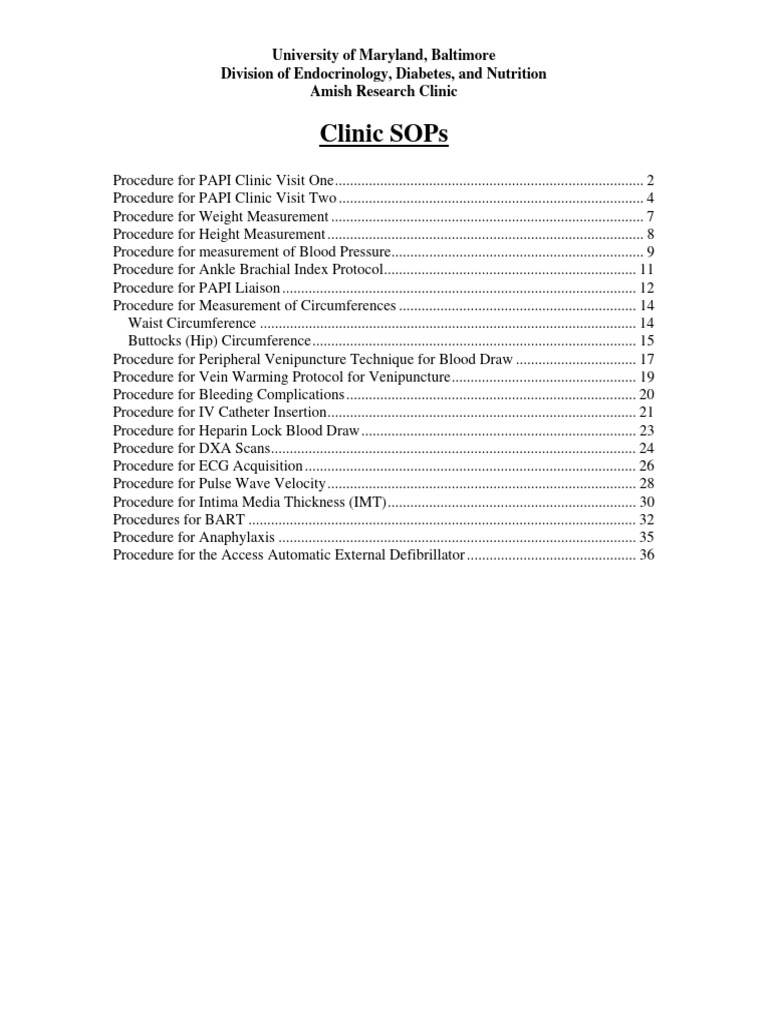 Clinic SOP | PDF | Blood Pressure | Hypertension