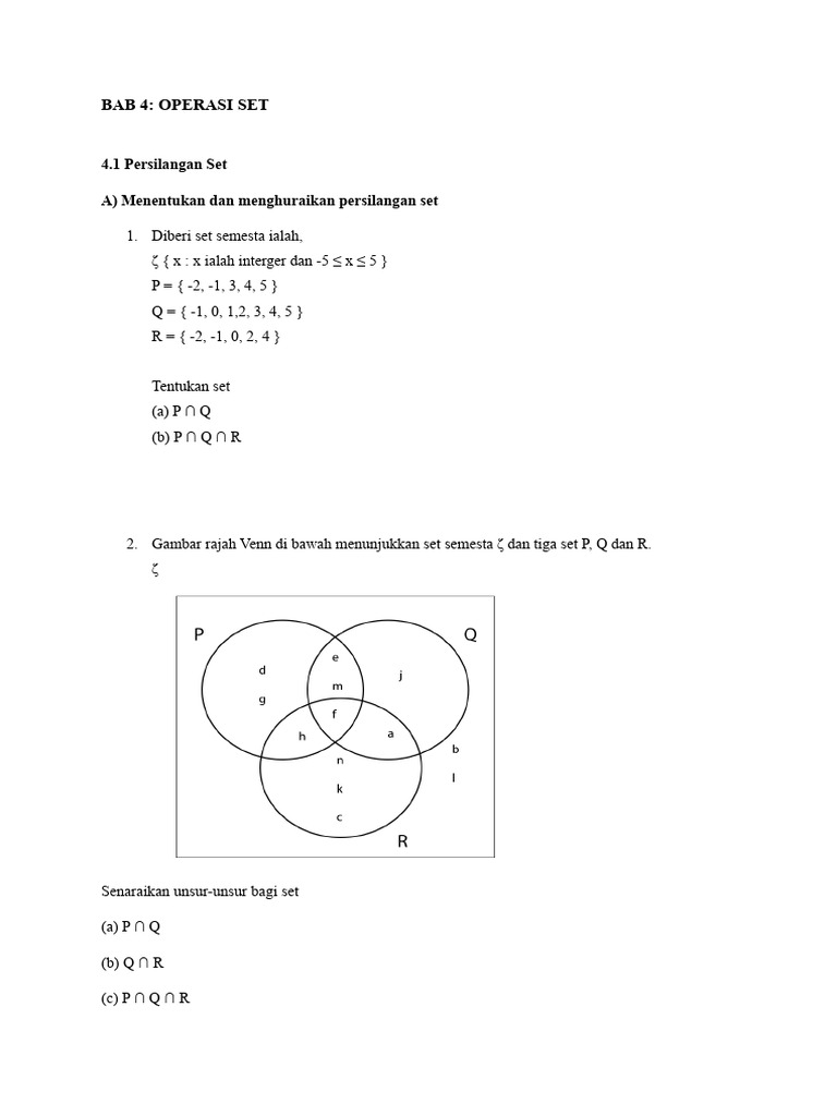 Bab 4 Operasi Set | PDF