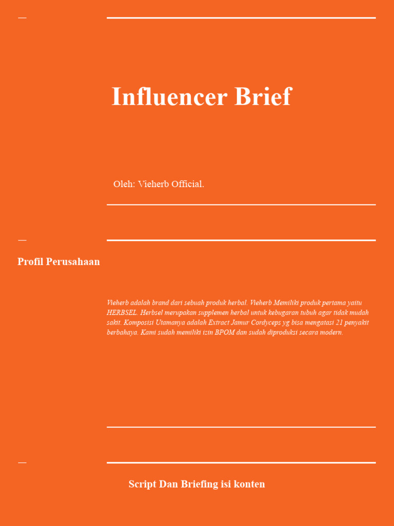 Influencer Brief Farah | PDF | Bisnis