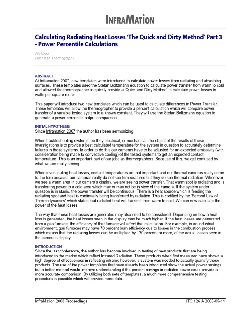 Calculating Radiating Heat Losses ‘The Quick and Dirty Method’ Part 3 - Power Percentile ...