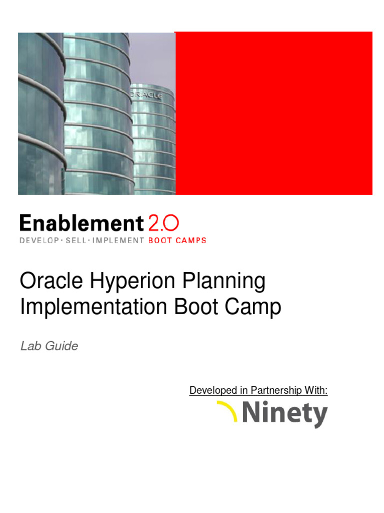 Hyperion Planning Implementation Boot Camp Lab Manual Cover | PDF | Computers