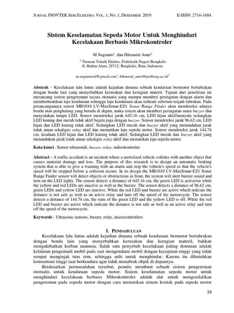 Sistem Rem Otomatis Sepeda Motor | PDF | Komputer | Teknologi & Rekayasa