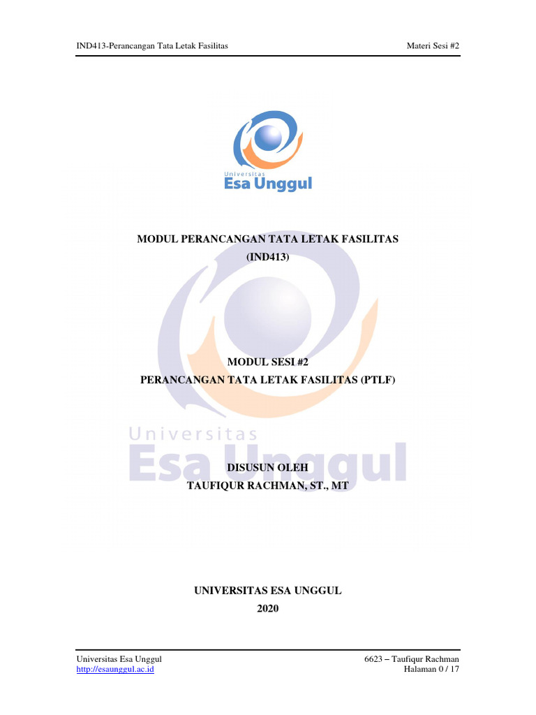 Modul Perancangan Tata Letak Fasilitas Dan Praktik Sesi 2 | PDF