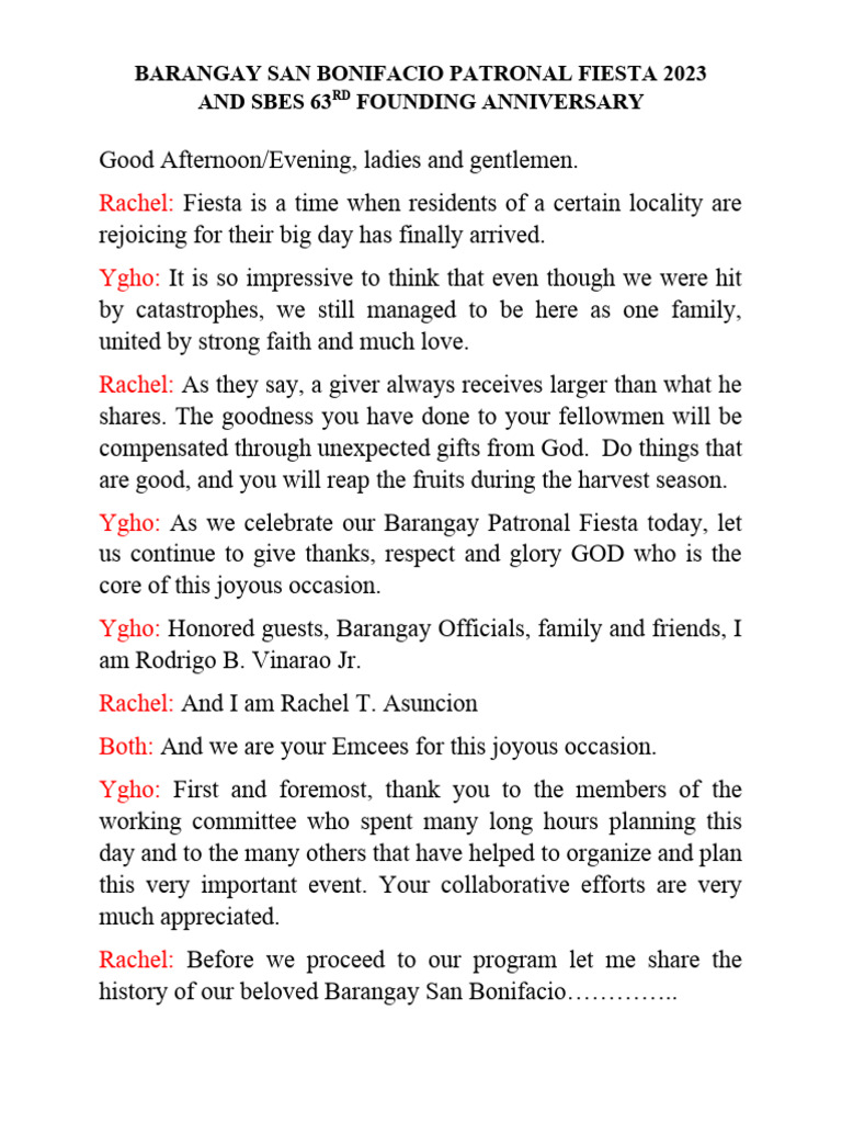 SANBO FIESTA SCRIPT | PDF