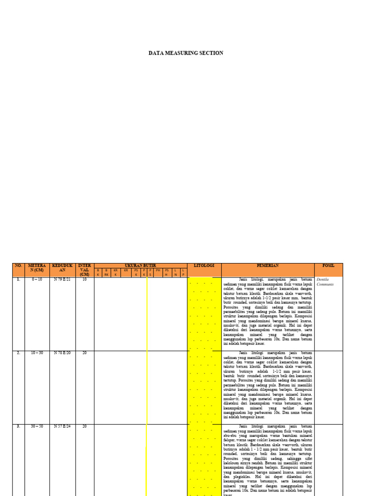 Data Measuring Section | PDF