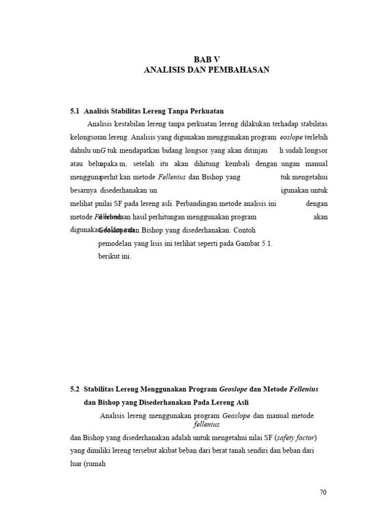 Analisis Stabilitas Lereng Tanpa Perkuatan | PDF
