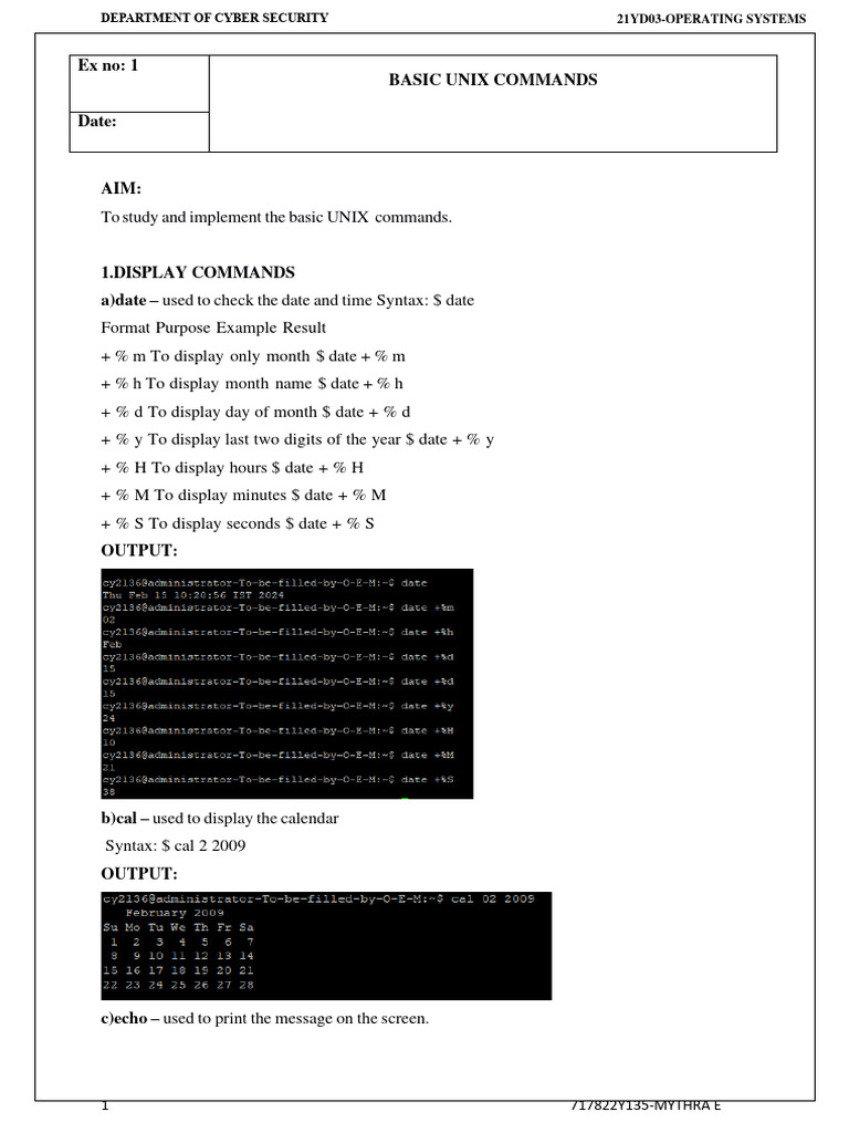Os Record Exp1 Mythra | PDF | Computer File | Filename