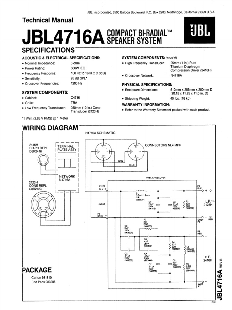 JBL 4716A Tech-Manual Rev B | PDF