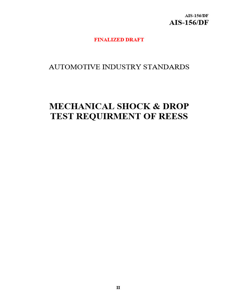 Ais-156 Mechanical Shock & Drop Test Requirment of Reess | PDF | High ...