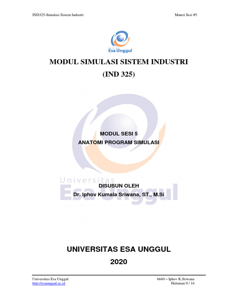Modul Simulasi Sistem Industri Sesi 5 | PDF