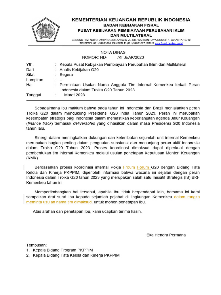 Usulan Tim Troika G20 Kemenkeu | PDF | Pengelolaan Keuangan & Uang ...
