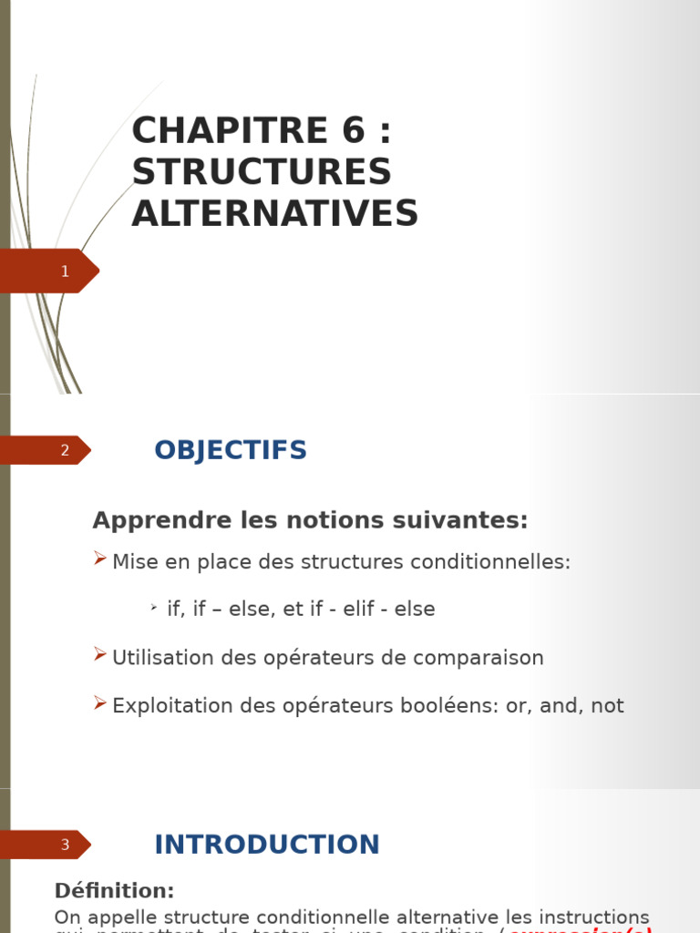 Chapitre 6 - Structures Alternatives - Suite | PDF | Structure de contrôle | Programmation ...