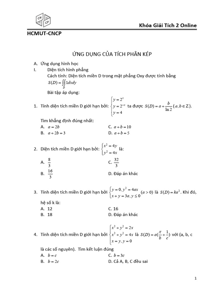 NG D NG C A Tích Phân Kép | PDF