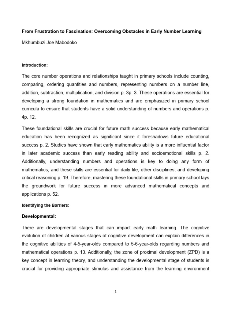 From Frustration To Fascination | PDF | Learning | Mathematics
