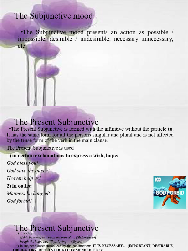 The Subjunctive Mood | PDF | Verb | Grammatical Tense