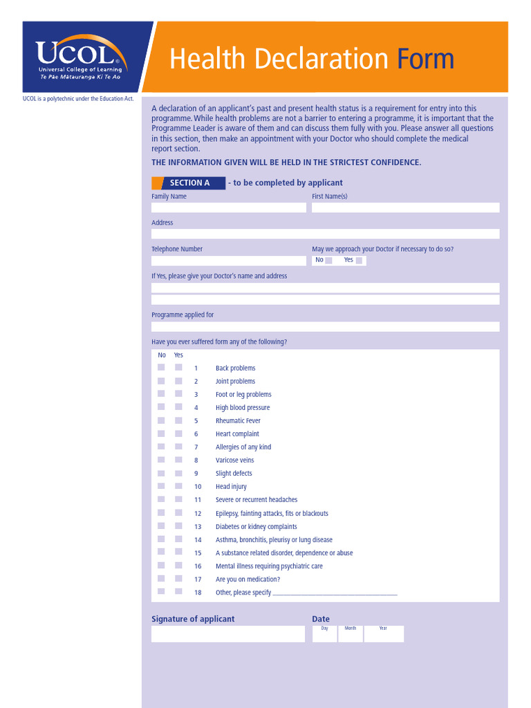 Health Declaration Innobminds | PDF | Chronic Condition | Health Care