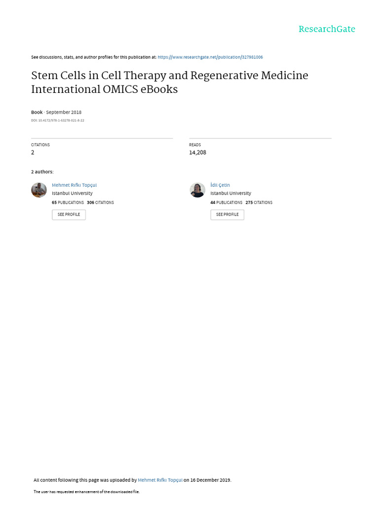 Stem Cells in Cell Therapy and Regenerative Medicine | PDF | Stem Cell ...