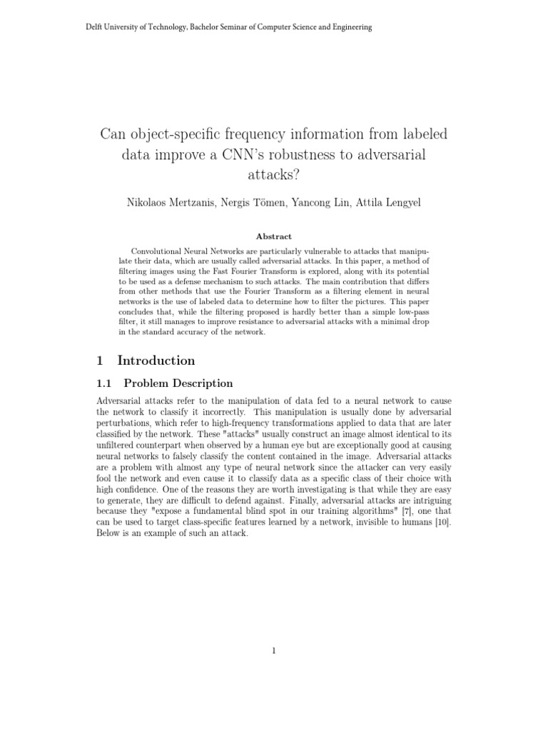 Adversarial Attacks CNN | PDF | Artificial Neural Network | Accuracy And Precision