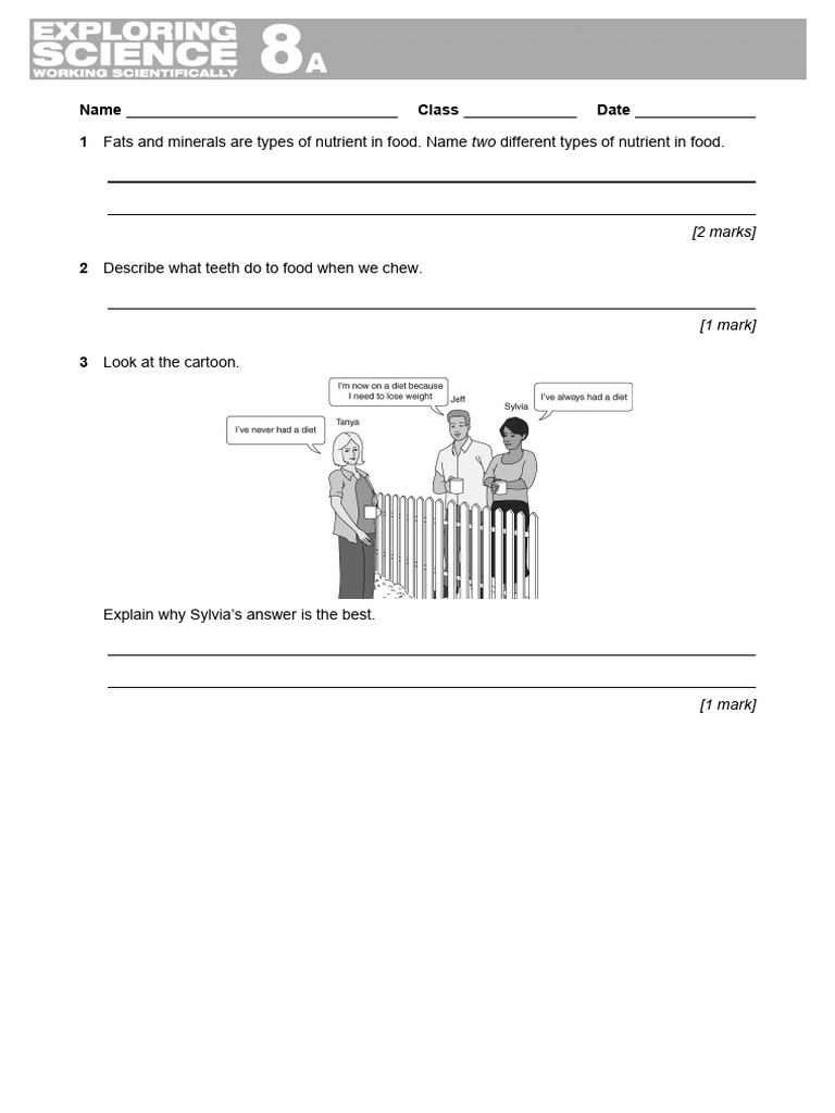 8A Year 8 Science | PDF | Foods | Nutrition