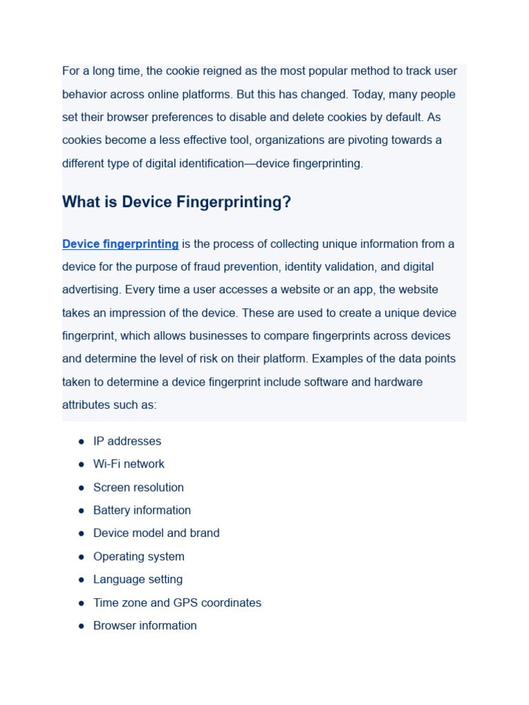 Device Fingerprinting 101 - What Is It and How Does It Work | Download ...