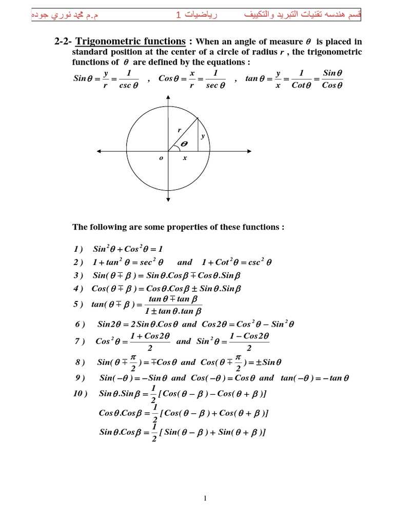 Trigonometric Functions | PDF | Trigonometric Functions | Mathematical ... Trigonometric Functions | PDF | Trigonometric Functions | Mathematical ...