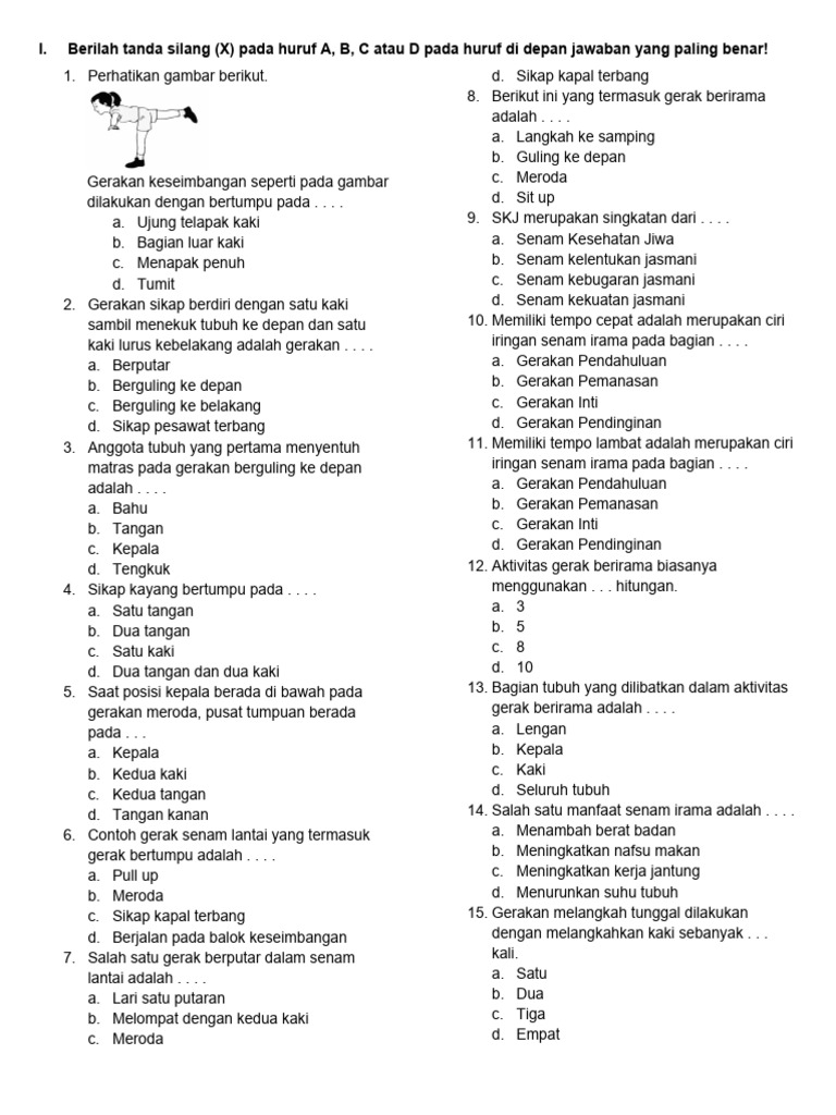 Soal STS 2 Pjok Kelas 4 | PDF
