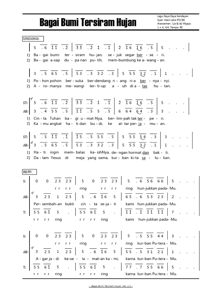 Bagai Bumi Tersiram Hujan (AjiLia) | PDF