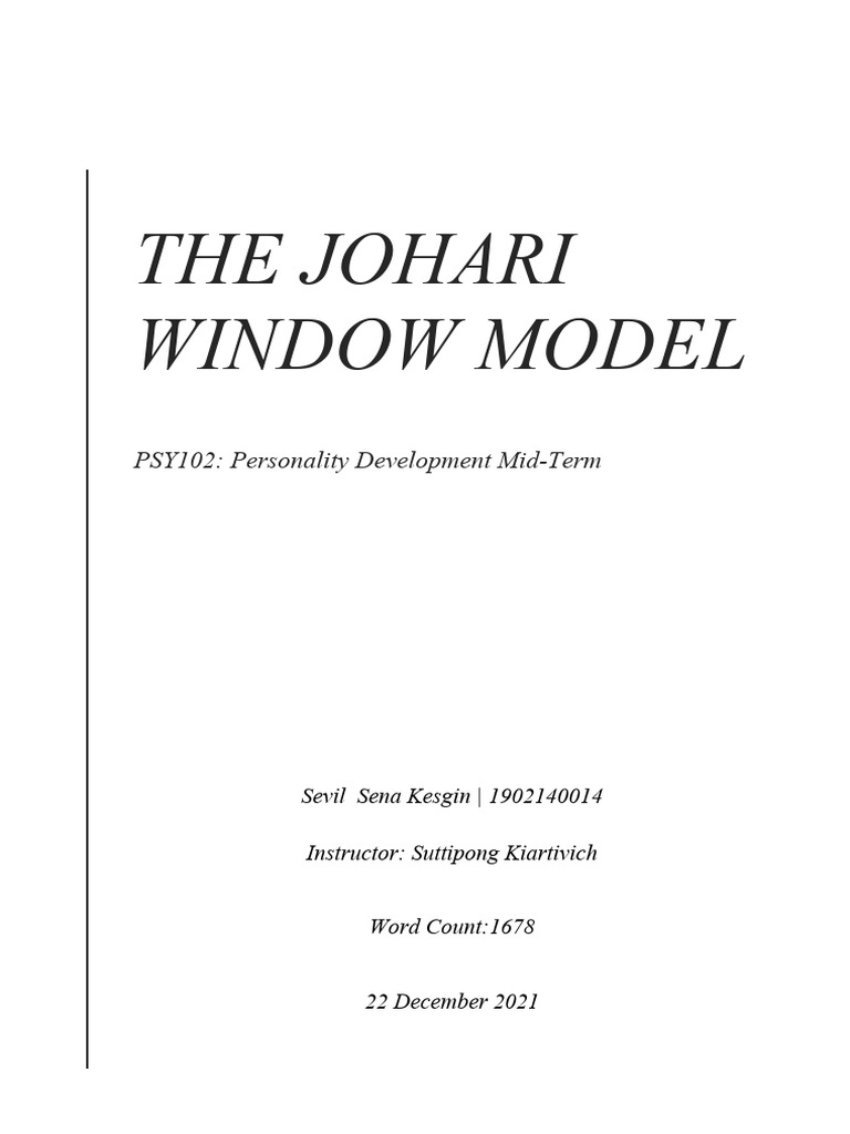 The Johari Window Model | Download Free PDF | Communication | Information