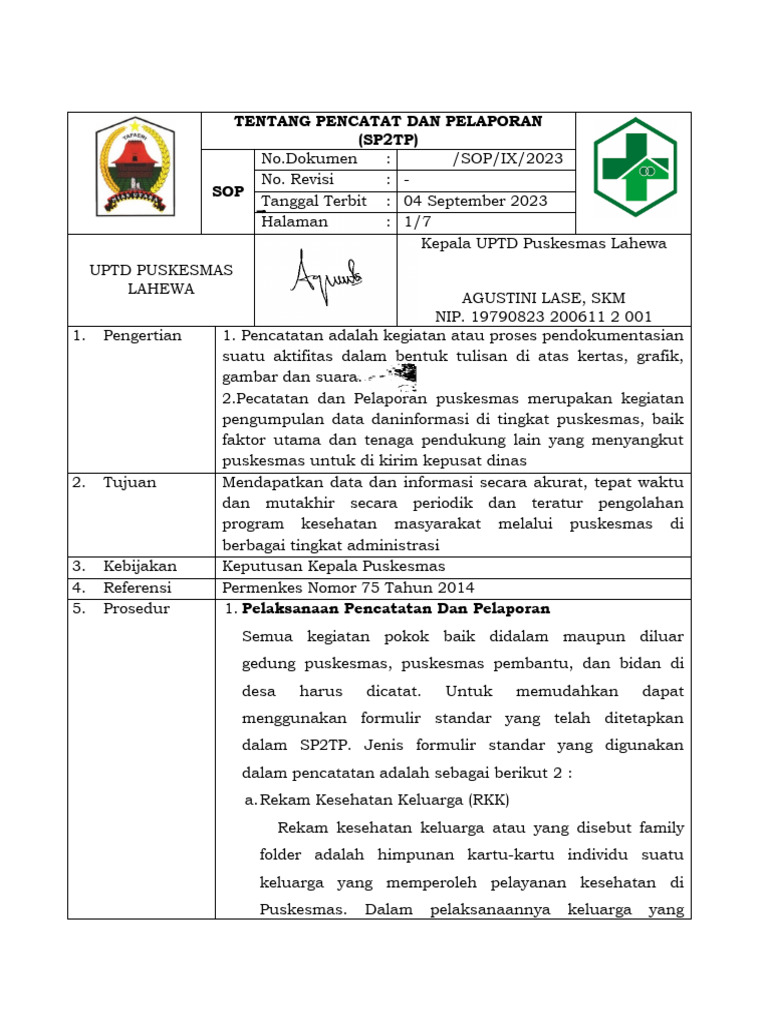 Sop SP2TP | PDF | Sains & Matematika