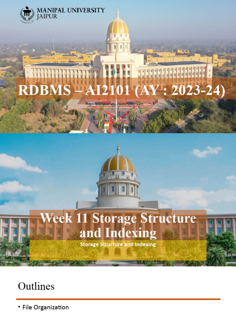 Week 11 Storage Structure and Indexing | PDF | Database Index | Databases