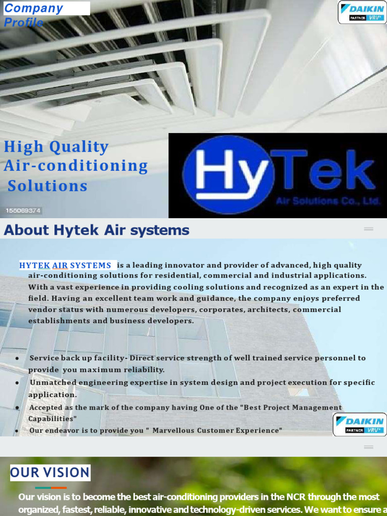Hytek Aircon Company Profille | PDF | Business