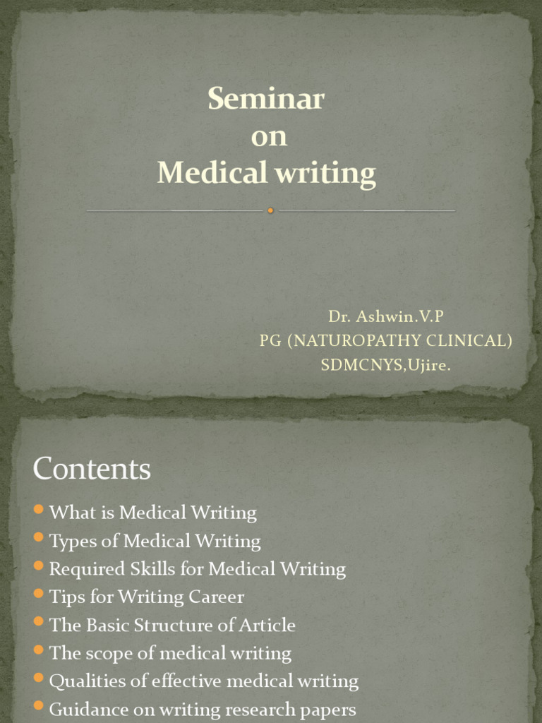 Scope of Medical Writing Explained | PDF | Level Of Measurement ...