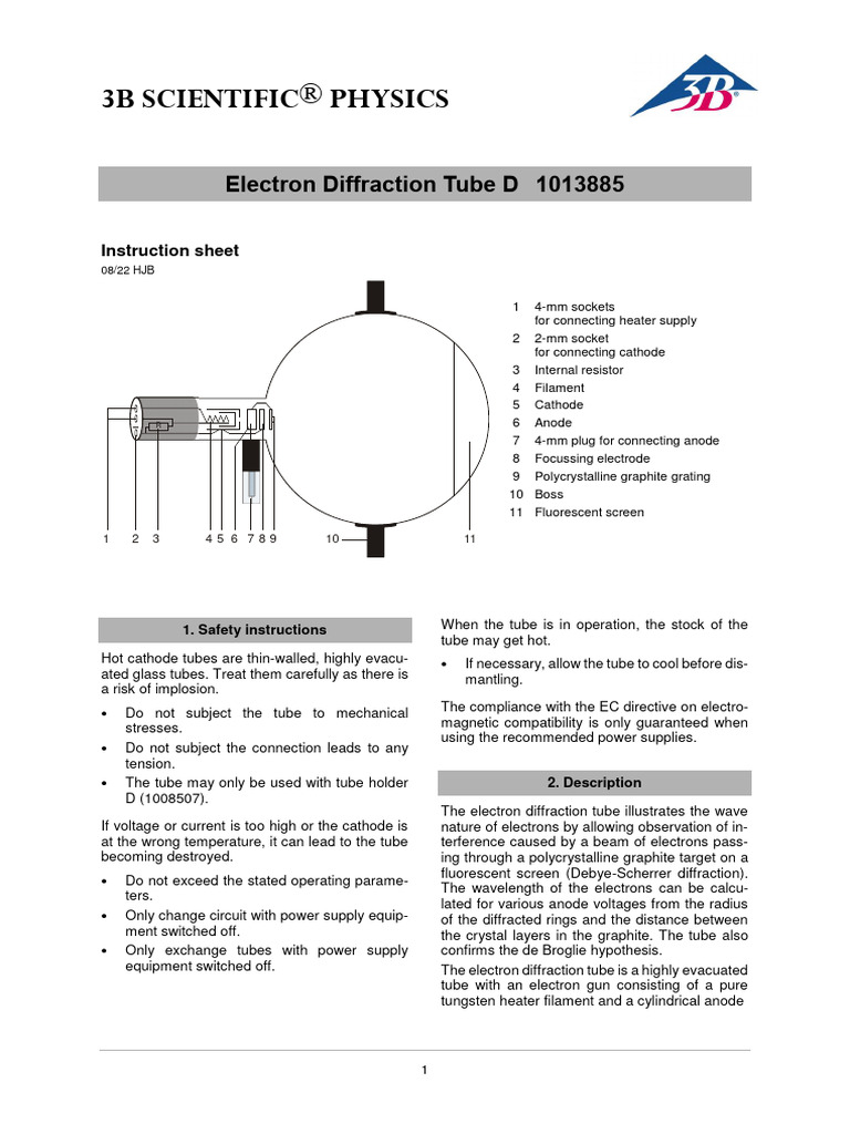 3B Scientific® Physics: Electron Diffraction Tube D 1013885 | Download ...