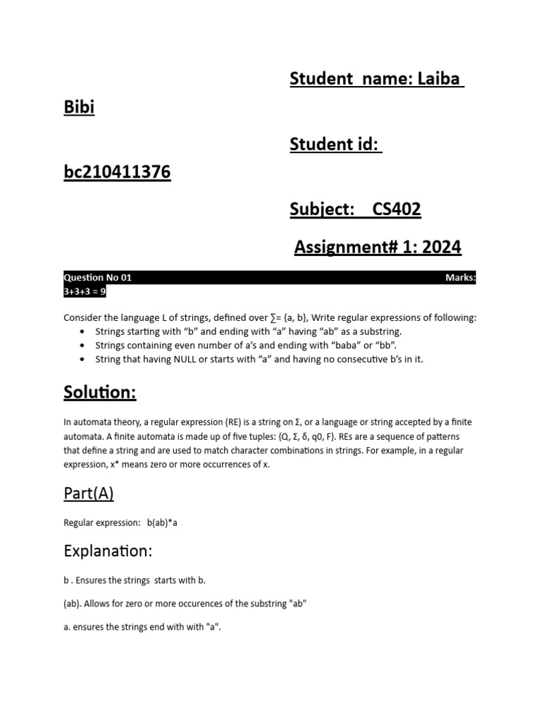 Regular Expressions & DFA for CS402 | PDF