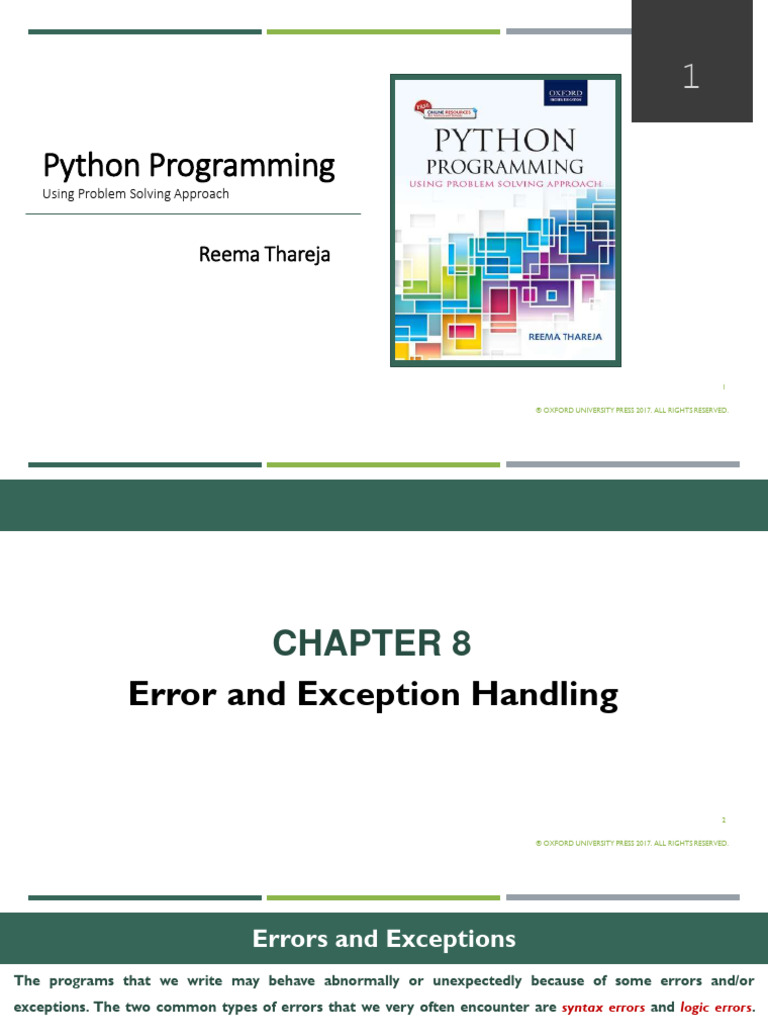 Error and Exception Handling | PDF | Parameter (Computer Programming) | Computer Program