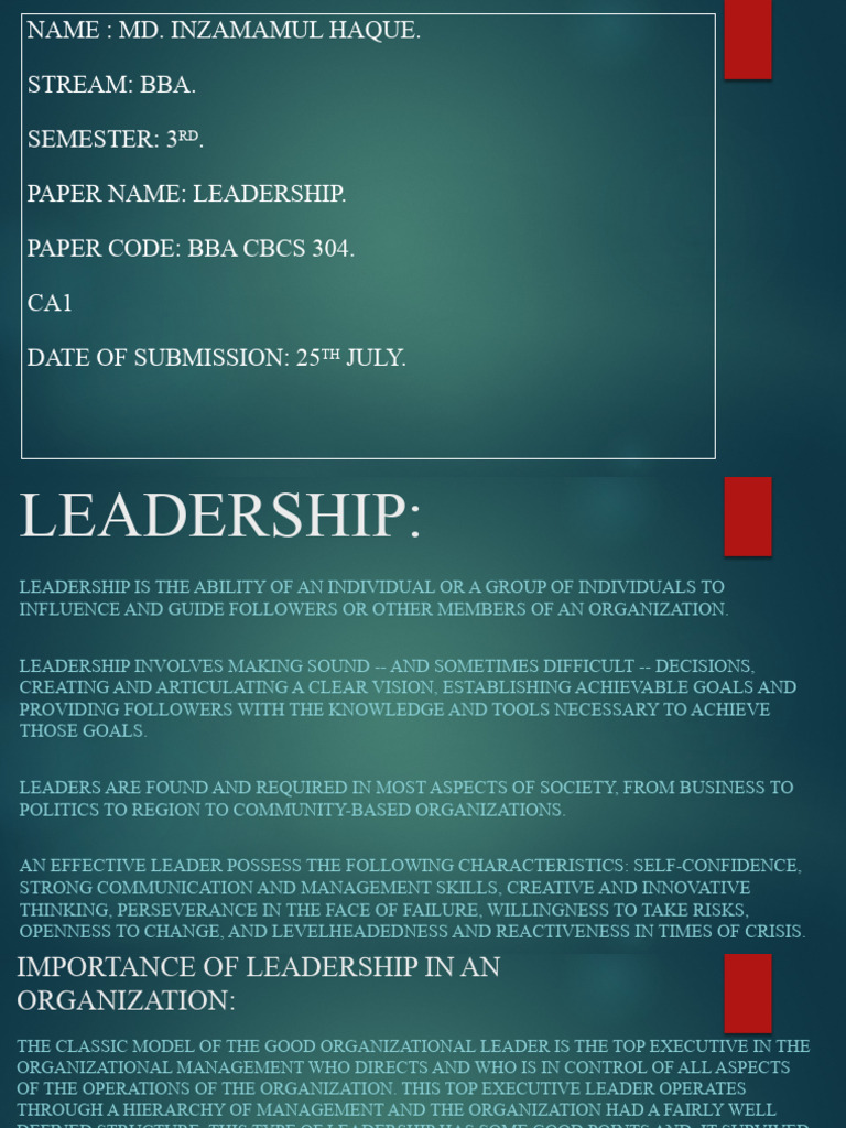 Leadership | PDF | Leadership | Motivational
