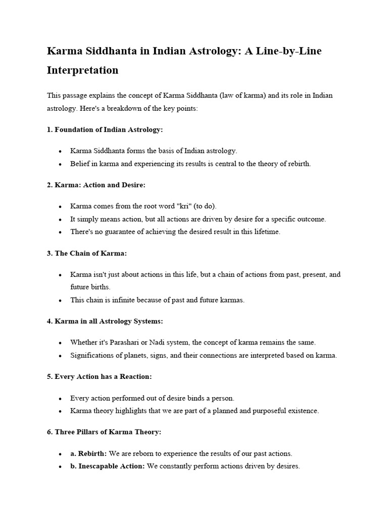 Karma Siddhanta in Indian Astrology | PDF | Karma | Reincarnation