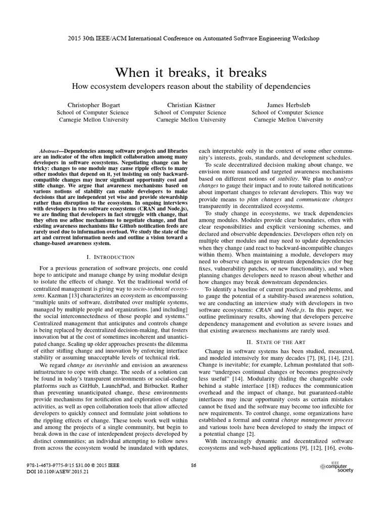 Stability in Software Dependencies | PDF | Software Repository | Software Development