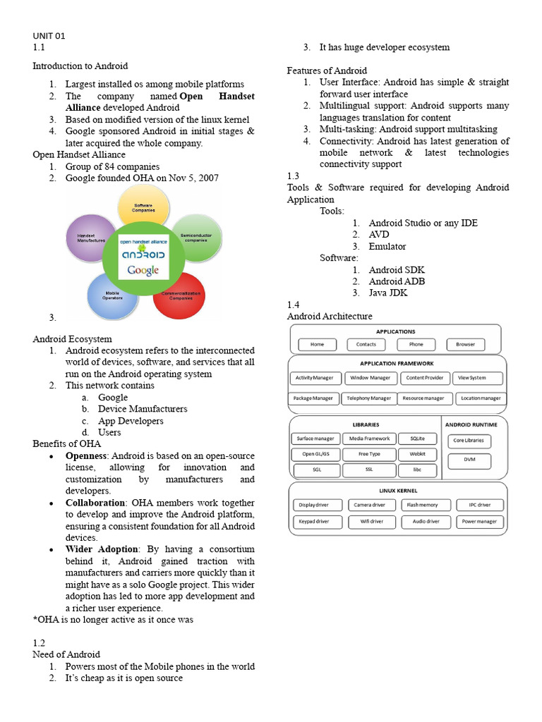Unit 1 | PDF | Android (Operating System) | Application Software