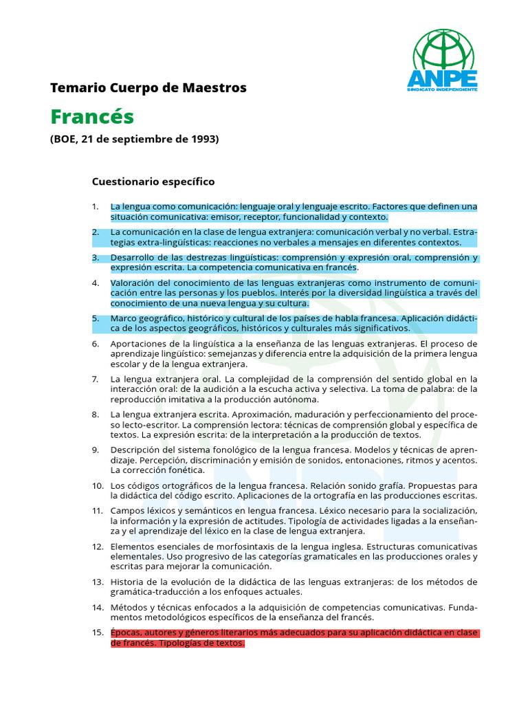 Temas Frances Titulos | Descargar gratis PDF | Comunicación | Lingüística