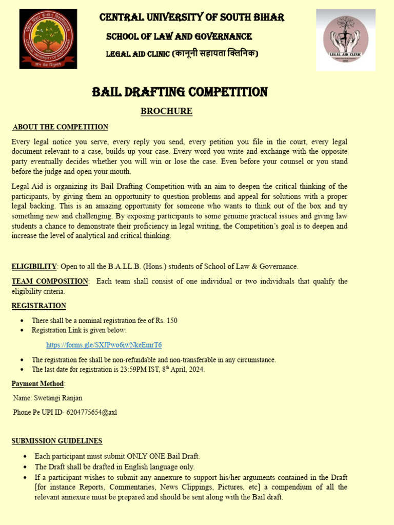 Brochure Bail Drafting Competition | PDF | Citation | Justice