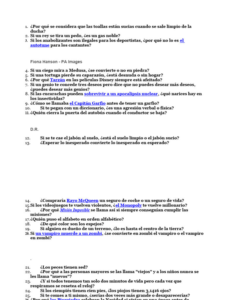 Preguntas Sin Respuestas Divertidas | PDF