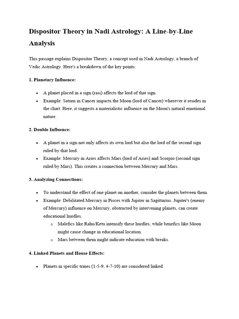 Dispositor Theory in Nadi Astrology | PDF | Planets In Astrology ...