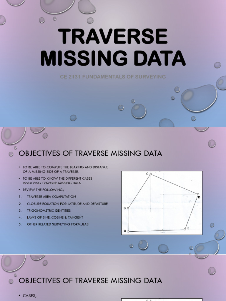 M8 CE 2131 Traverse Missing Data V22 | PDF | Trigonometric Functions | Elementary Geometry