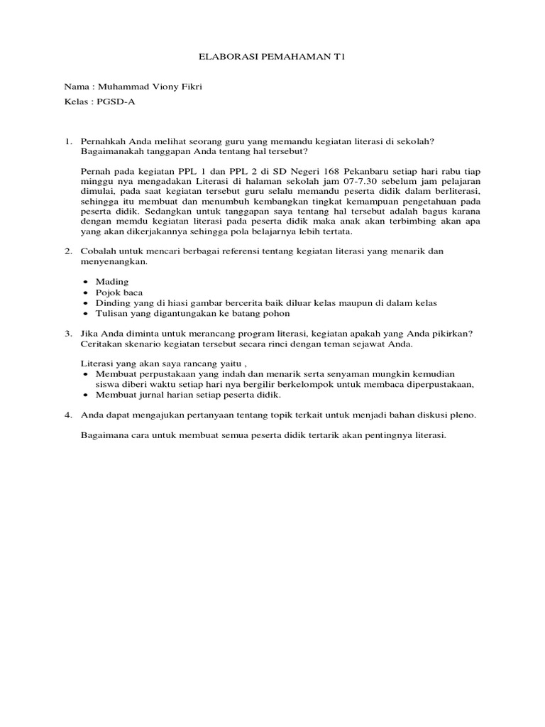 Elaborasi Pemahaman T1 | PDF