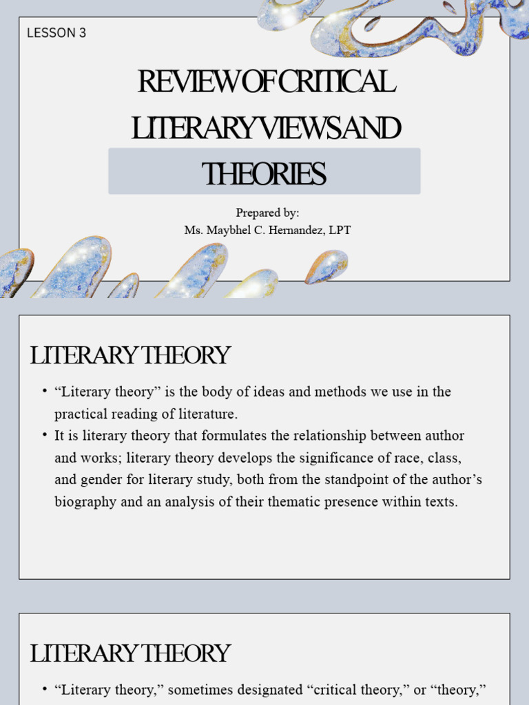Overview of Literary Theories | PDF | Narration | Feminism