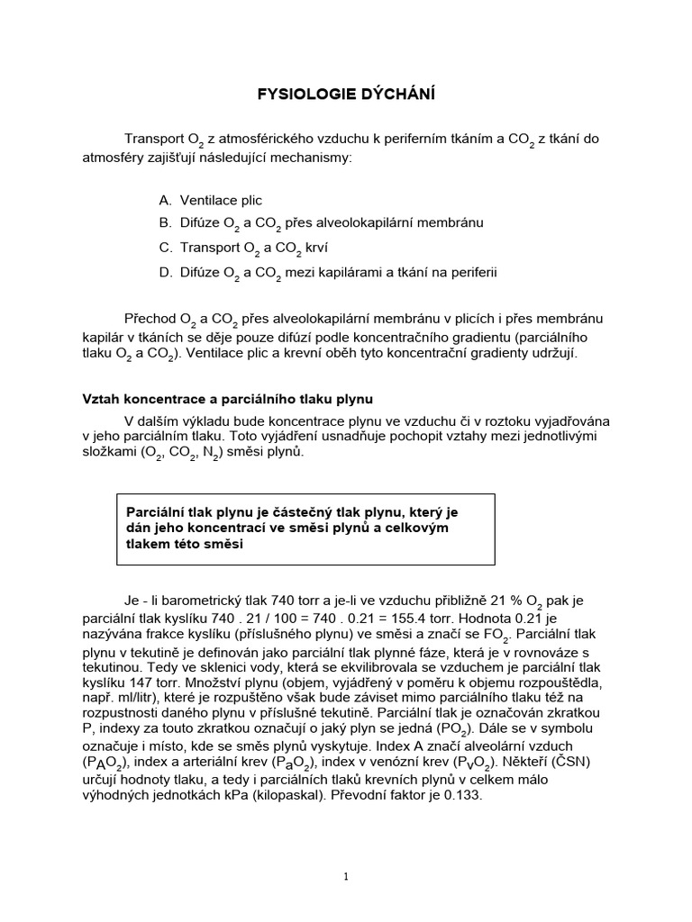 Herget Skripta Dychani Obeh Svaly Neuro | PDF