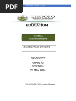 Geography - Grade - 12 - Research - Task 2024-1 | PDF | Agriculture | Data