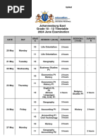 Final June Timetable 2025 | PDF | Science | Languages Of Africa
